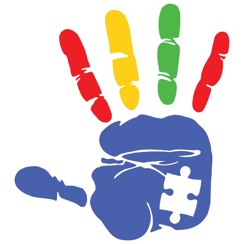 Autism Awareness Hand SVG - Etsy