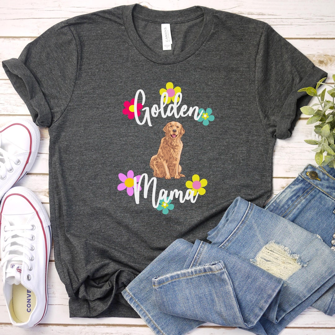 Golden Mom Gift, Golden Mama T-shirt, Golden Retriever Shirt ...