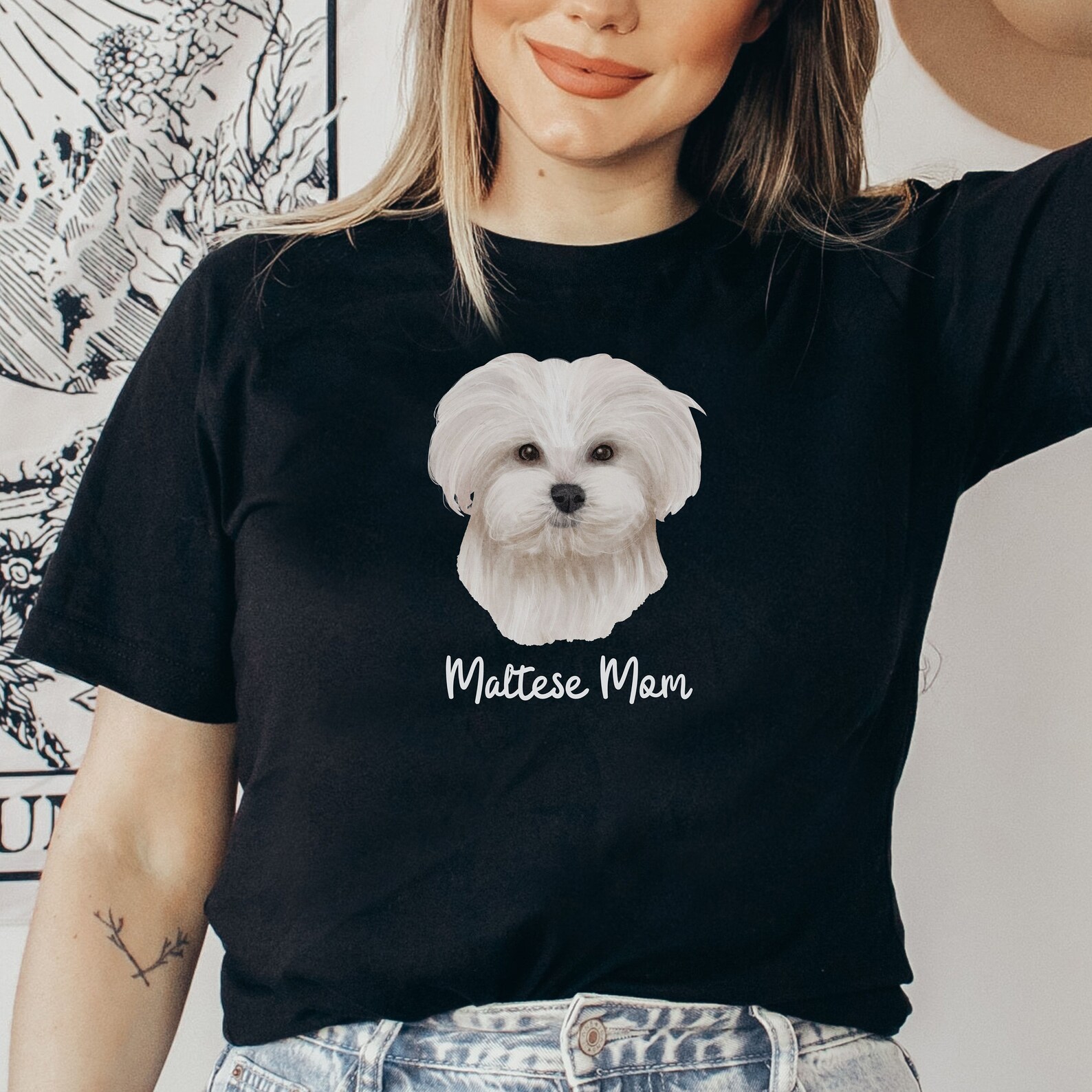 Maltese Mama, Maltese Mom Shirt, Maltese Dog Tee, Pet Owner, Maltese ...