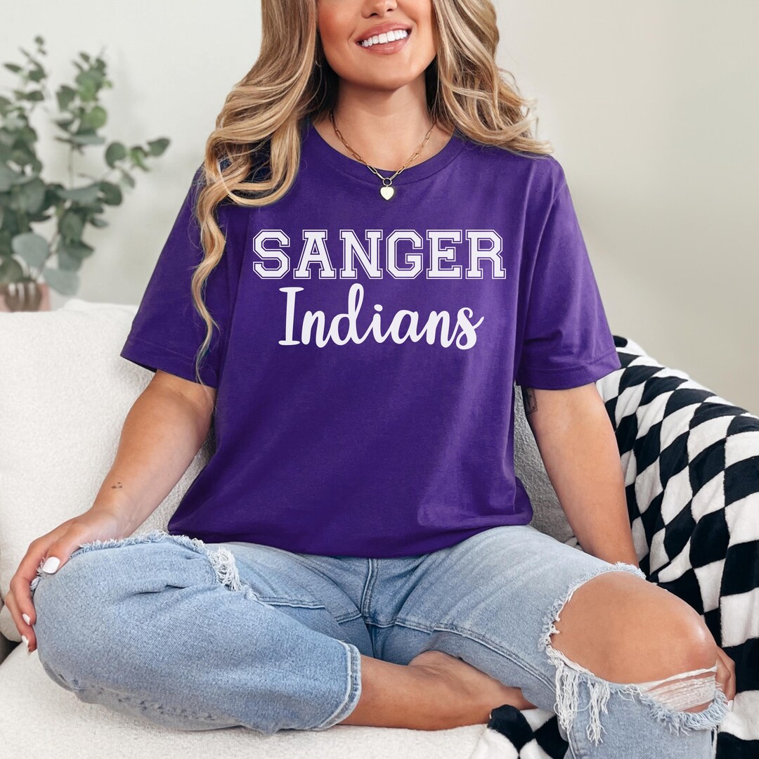 Sanger Indians Shirt, Indians School Spirit, Sports Fan Apparel, Game ...