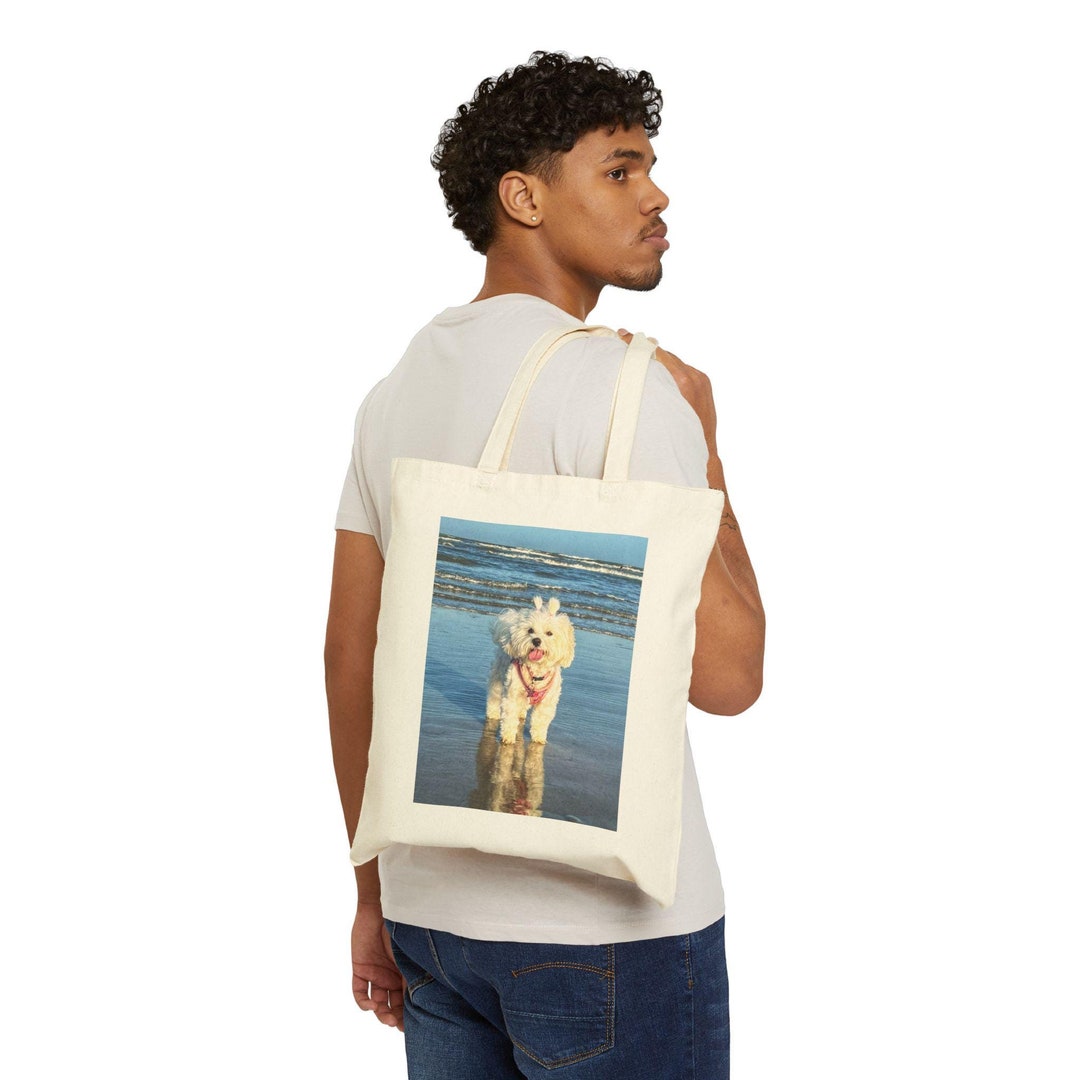 Maltese Dog Canvas Tote Bag - Cute Puppy Design, Pet Lover Gift ...