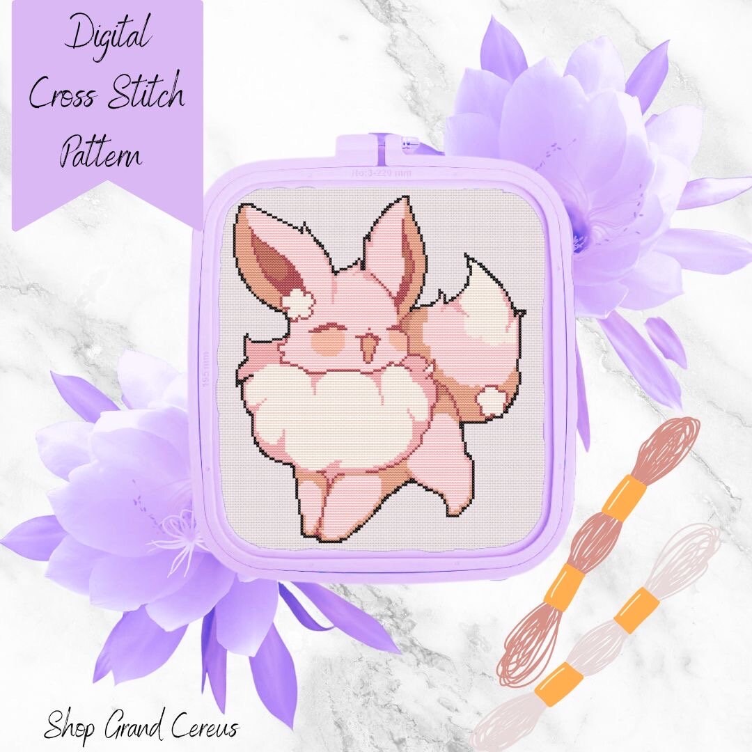 Sakura Spring Eevee | Pokemon Cross Stitch Pattern, Eeveelution Cross ...