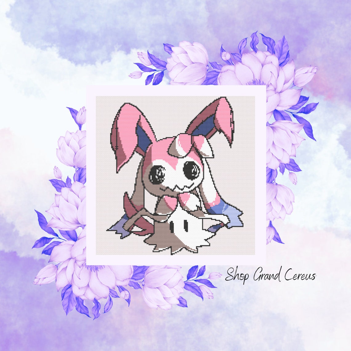 Mimikyu Sylveon Crossover Pokemon Cross Stitch Pattern - Etsy