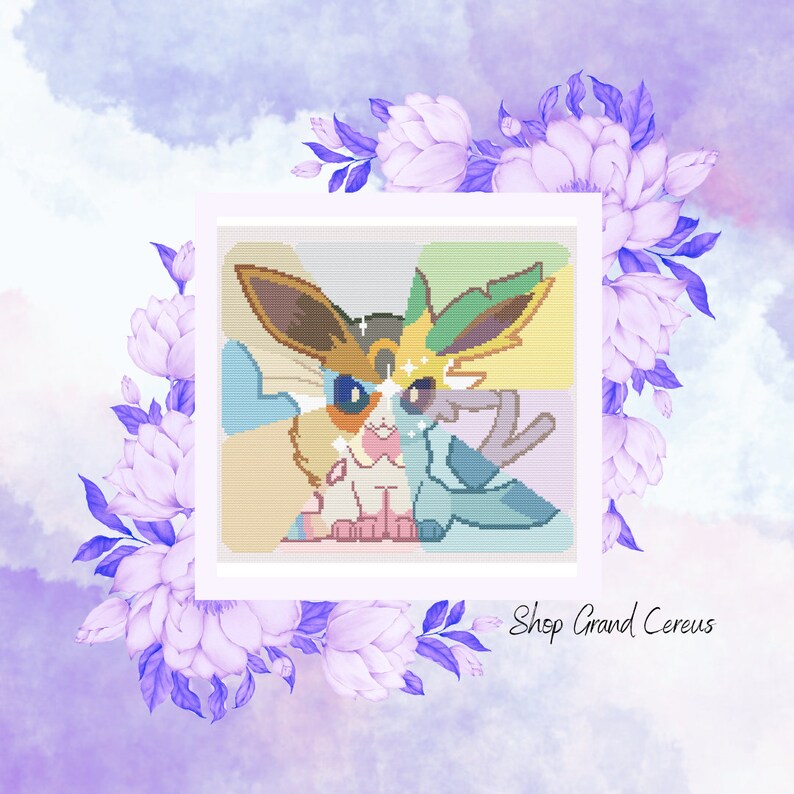 Eeveelution Kaleidoscope Evolutions Cross Stitch Pattern - Etsy
