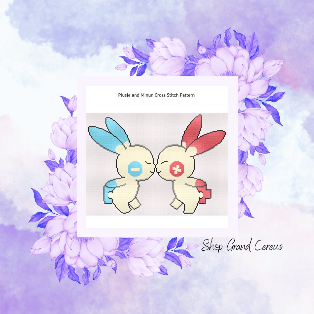 Pokémon Plusle and Minun Cross Stitch Pattern - Etsy