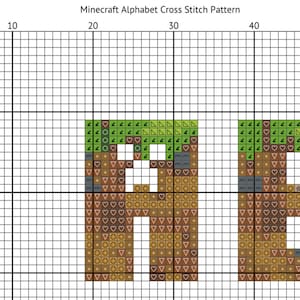 Minecraft Alphabet | Cross Stitch Pattern, Font Cross Stitch, Minecraft ...