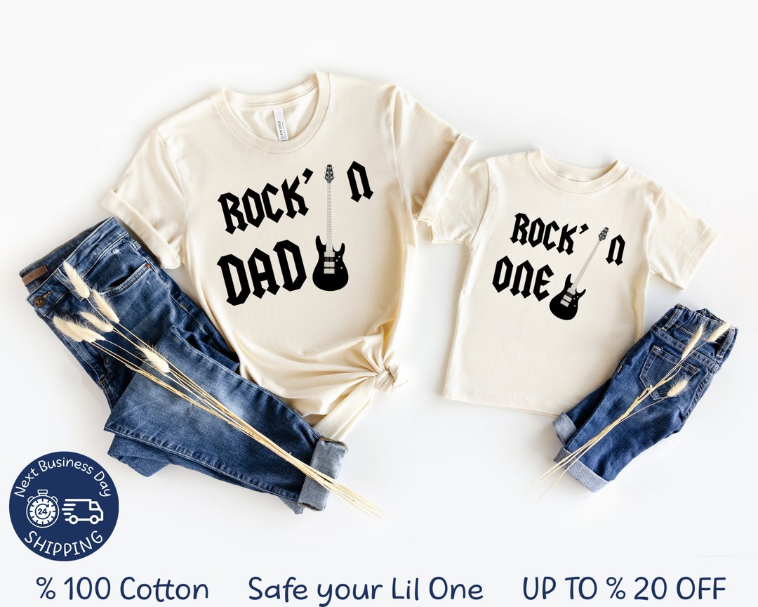 Rockin One Birthday Boy Shirt, Rockin Dad Shirt, Rock Birthday Party ...