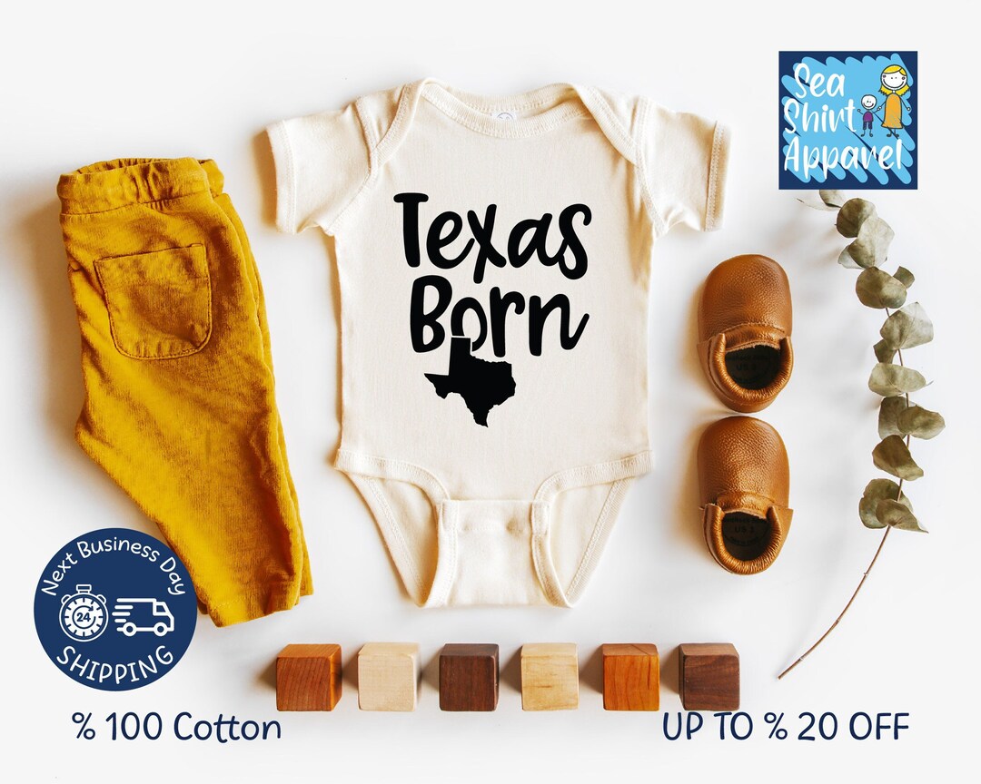 Texas Born Baby Bodysuit , Texas Neutral Toddler Shirt, Texas Baby Tee ...
