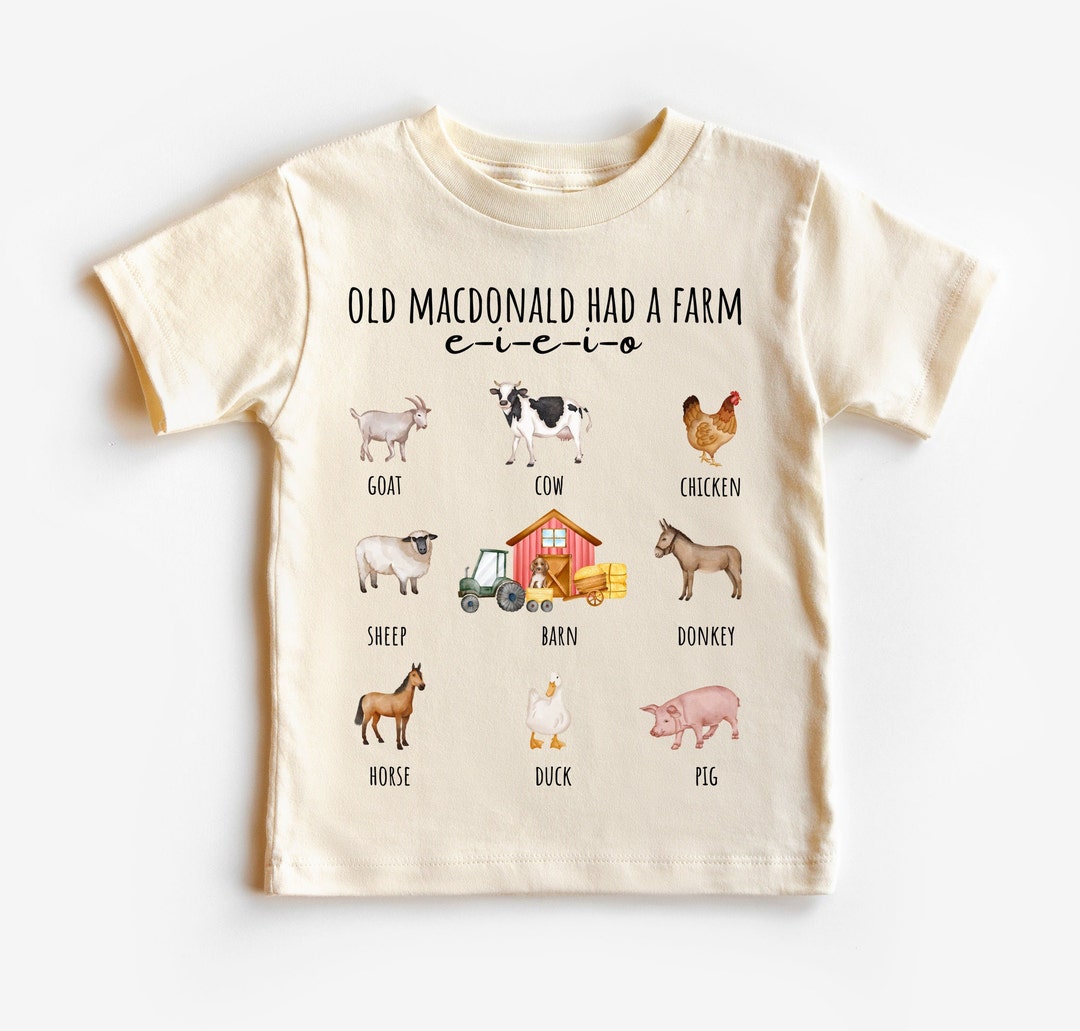 Old Farm Animals Kids Shirt: Toddler Tee, Baby Bodysuit - Etsy