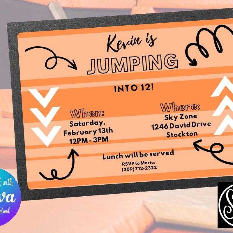 Sky Zone Invitation - Etsy