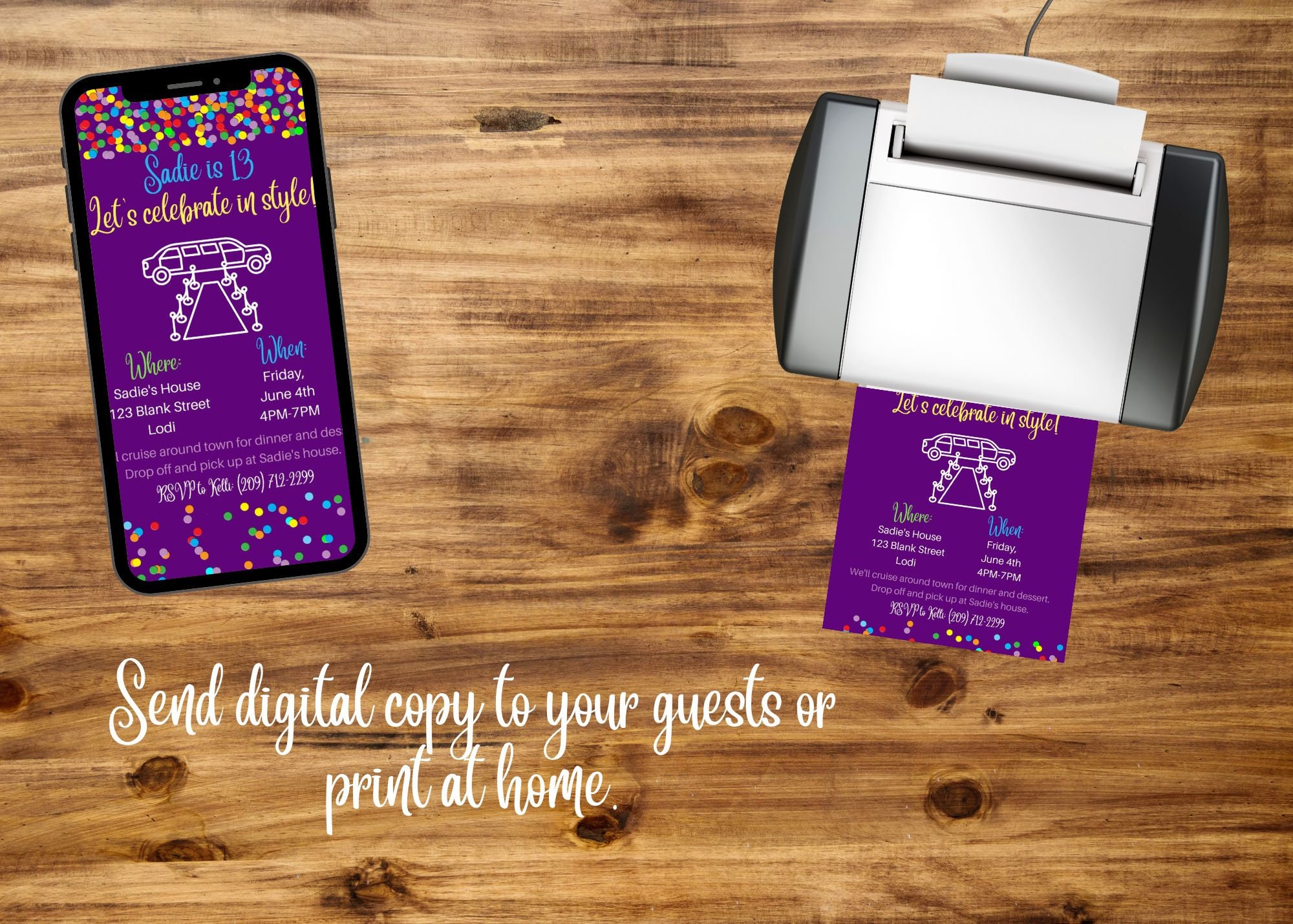 Limo Birthday Party Template - Digital Download - Canva Link - Etsy