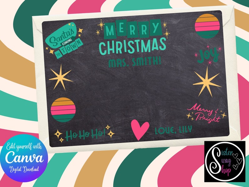 Retro Gift Card Holder Template - Digital Download - Canva Linik - Etsy