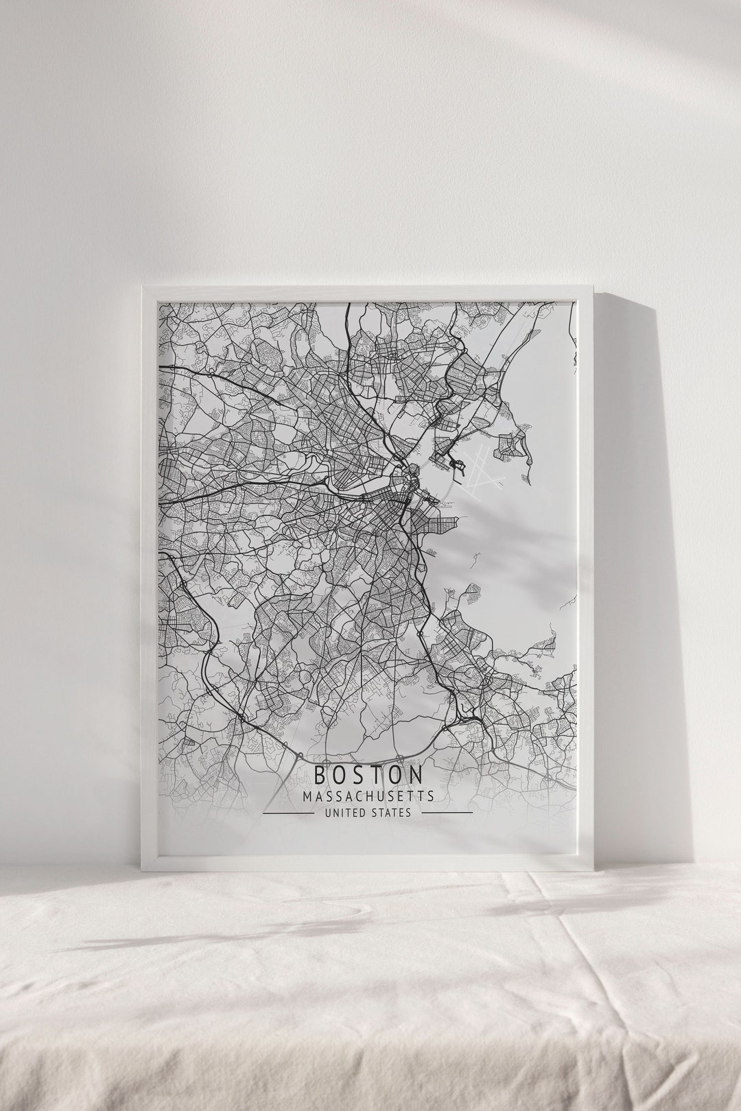 BOSTON Map Poster Print Decor Printable City Map Digital - Etsy