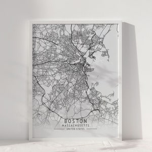 BOSTON Map Poster Print Decor Printable City Map Digital - Etsy