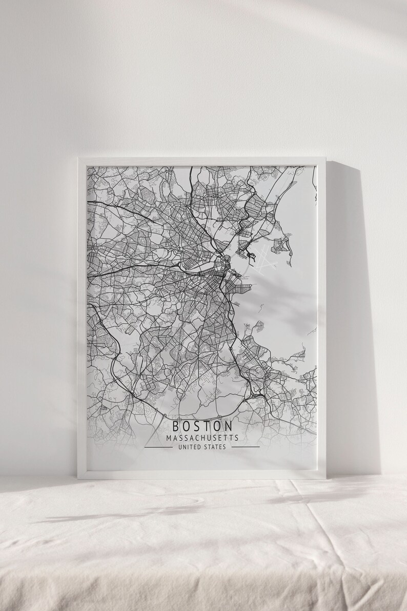 BOSTON Map Poster Print Decor Printable City Map Digital - Etsy