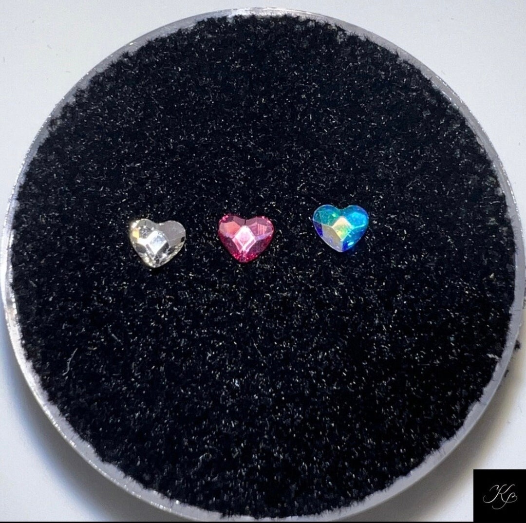 3 Pc Heart Bundle Tooth Gem %100 Swarovski Crystal - Etsy