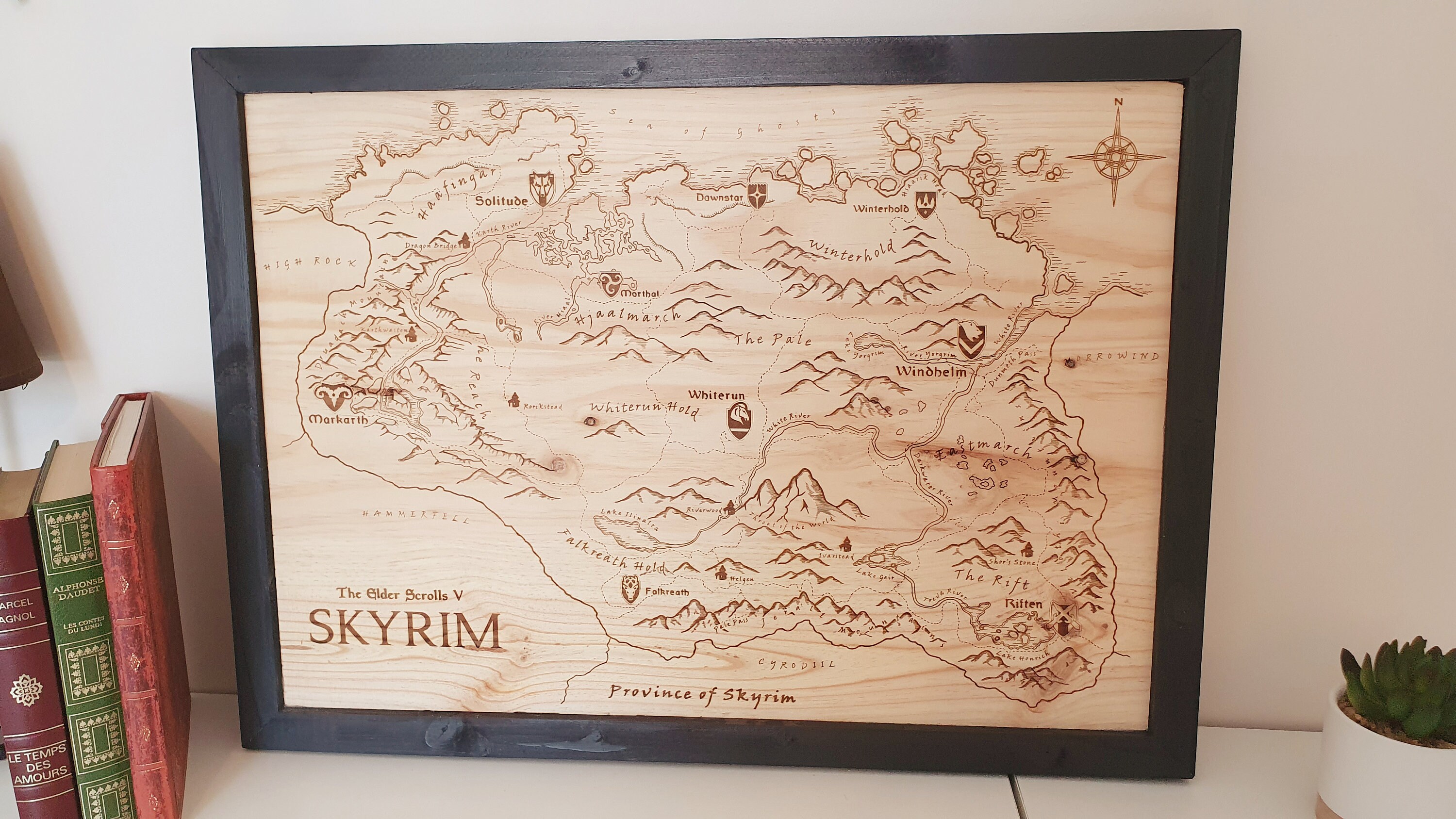 Skyrim Engraved Wooden Map Unique Wall Decoration for the - Etsy