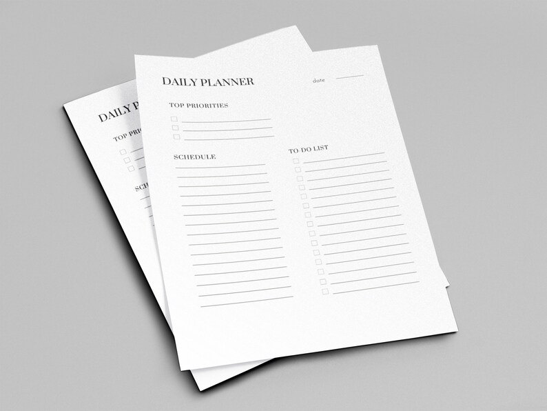 Minimalist and Aesthetic Printable Daily Planner | 1 Page| Instant ...