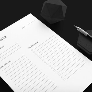 Minimalist and Aesthetic Printable Daily Planner | 1 Page| Instant ...