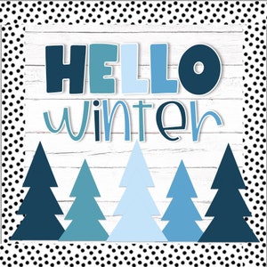 Hello Winter Bulletin Board Kit | Classroom Decor Set | Door Decor ...