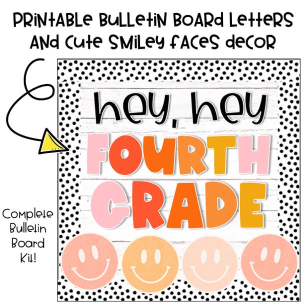 Fourth Grade Bulletin Board Kit | Classroom Decor Set | Door Decor ...