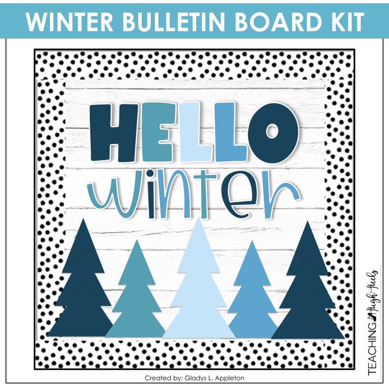 Hello Winter Bulletin Board Kit | Classroom Decor Set | Door Decor ...
