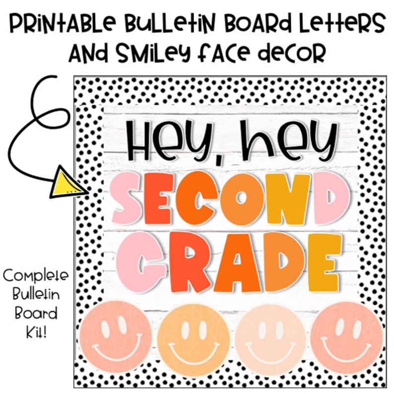 Second Grade Bulletin Board Kit | Classroom Decor Set | Door Decor ...