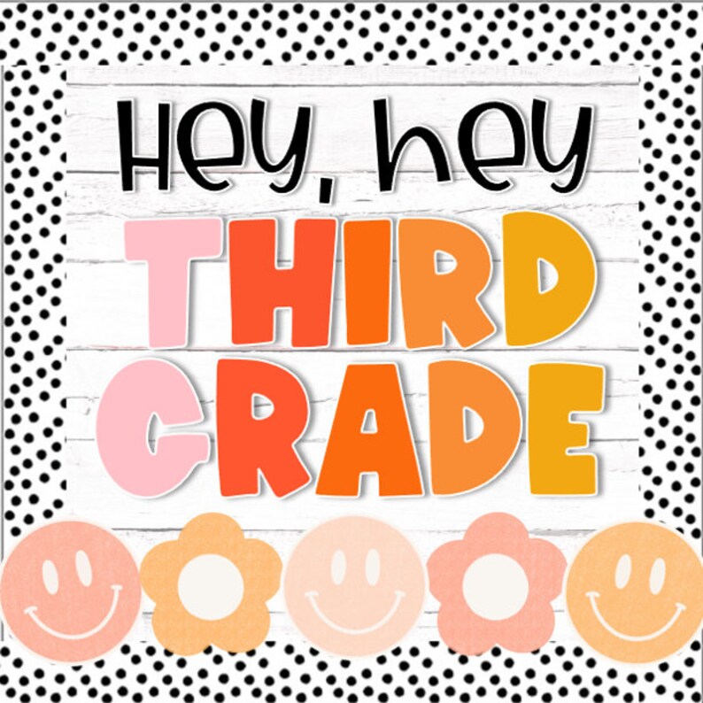 Third Grade Bulletin Board Kit | Classroom Decor Set | Door Decor ...