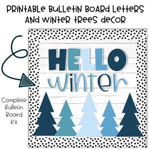 Hello Winter Bulletin Board Kit | Classroom Decor Set | Door Decor ...