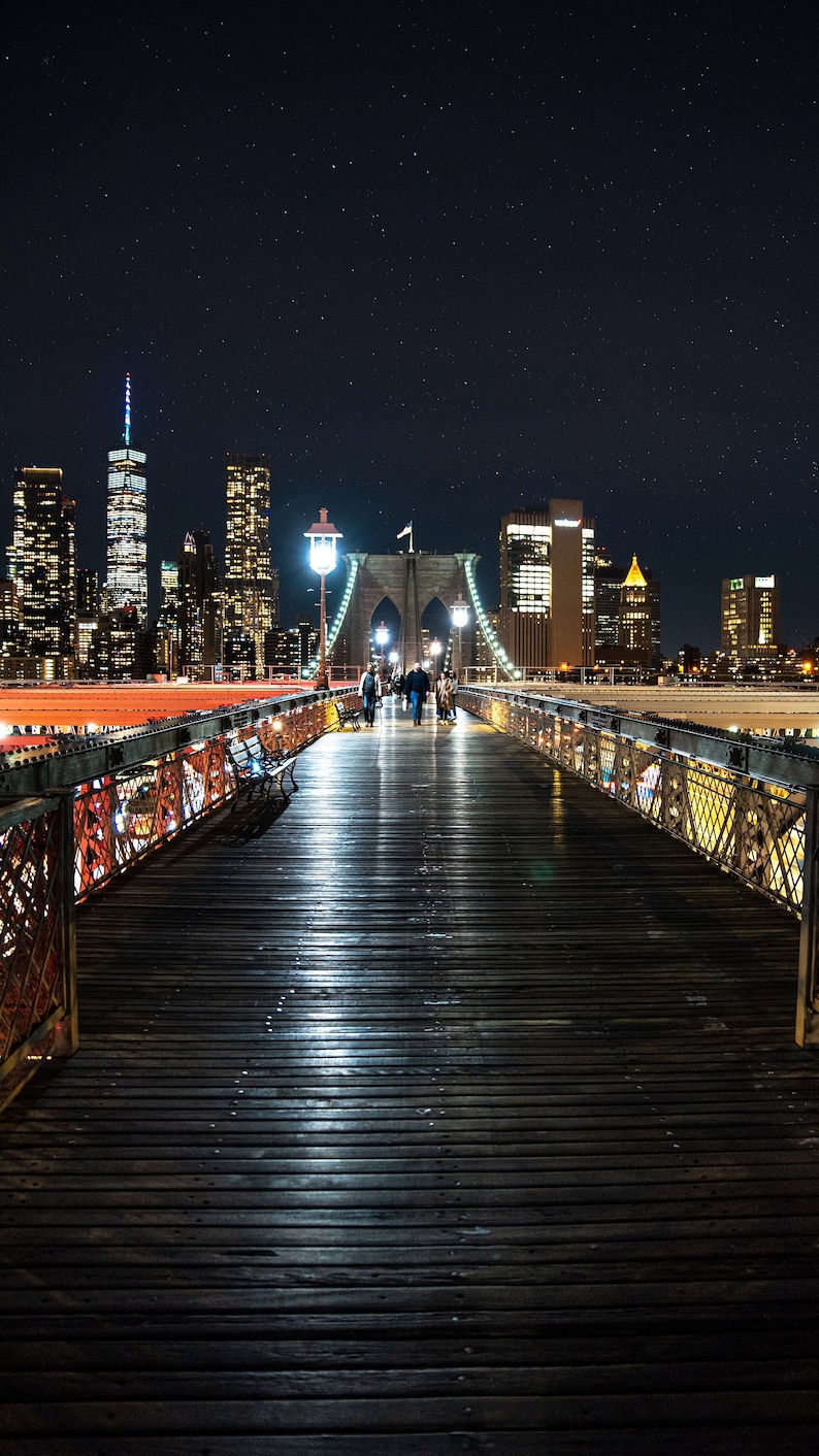 Brooklyn Bridge at Night WALLPAPER Ready for PRINT - Etsy