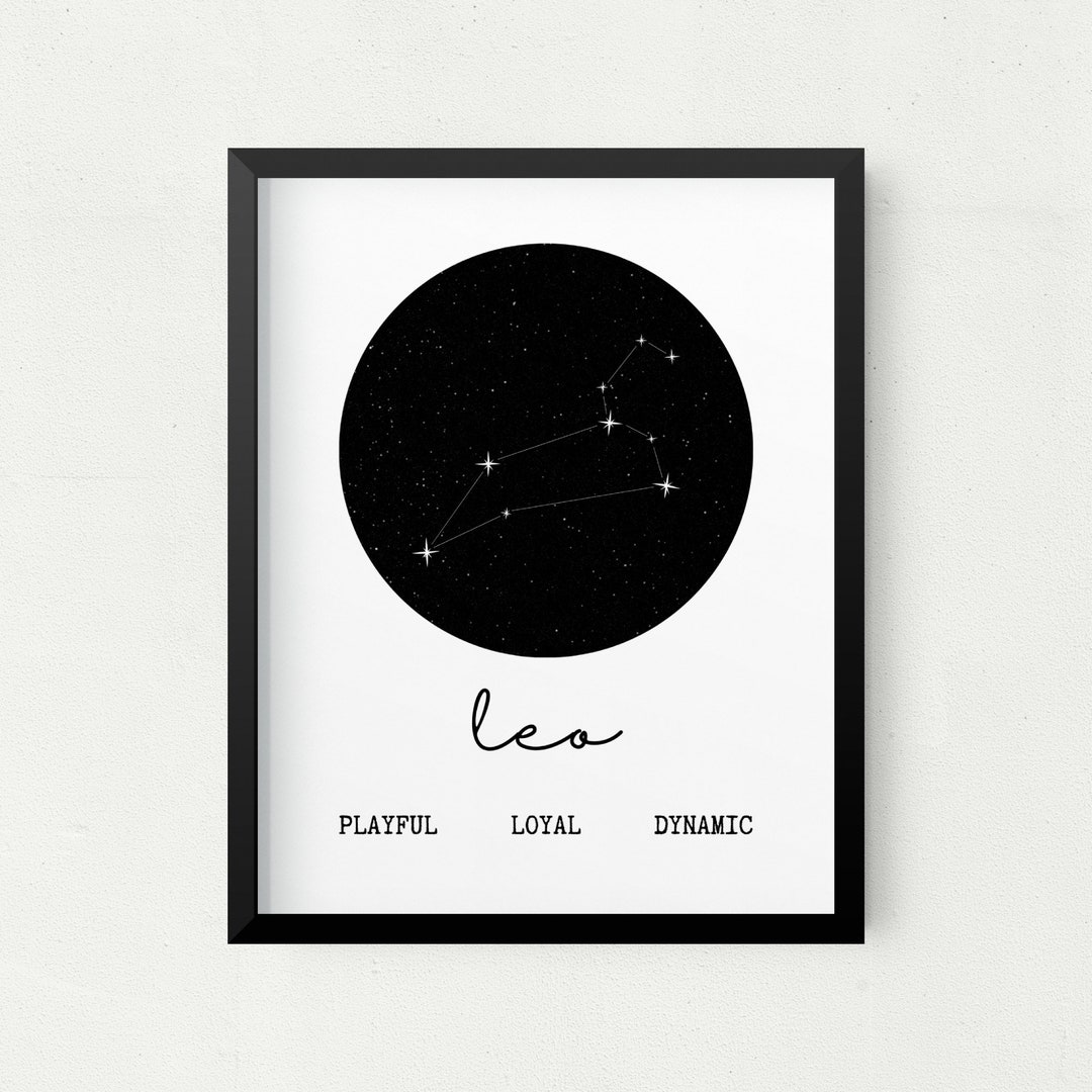 Leo Constellation Printable Poster Leo Zodiac Wall Art Astrology Gift
