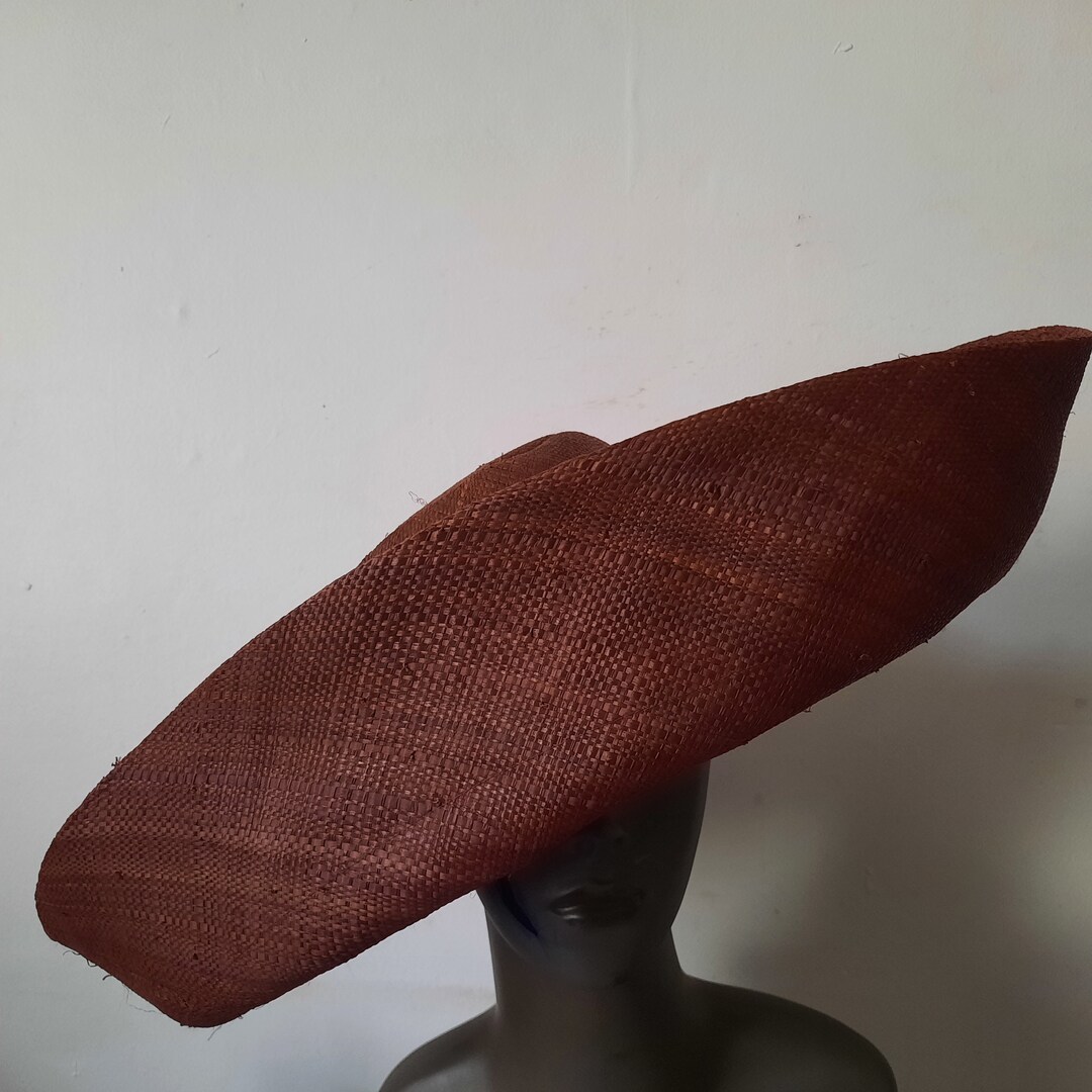 Beautiful,very Wide Wedding,/ Ascot/bridal/prom Hat in Brown Size ...