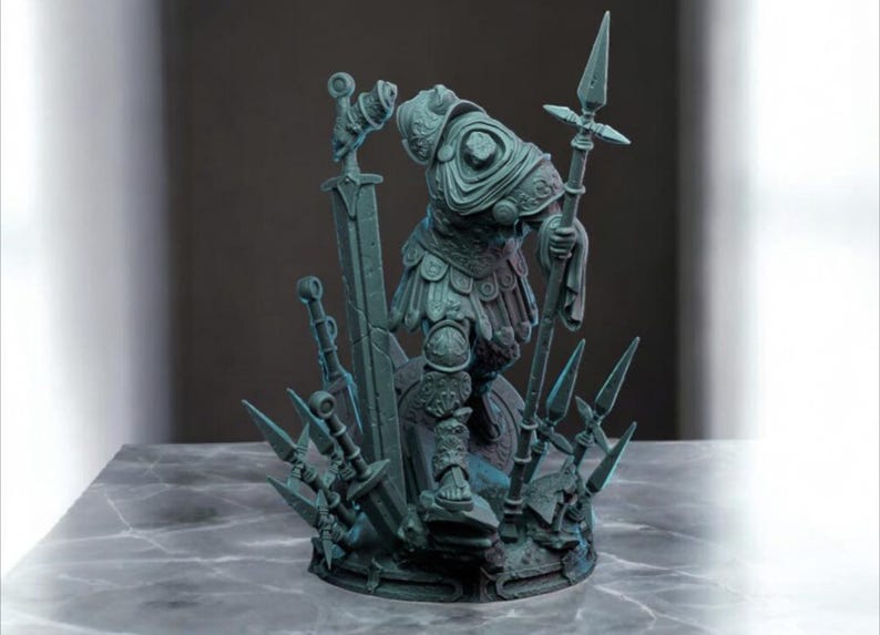 3D Printed Stone Colossus Miniature, Stoneworn Sentry, Dnd Model - Etsy