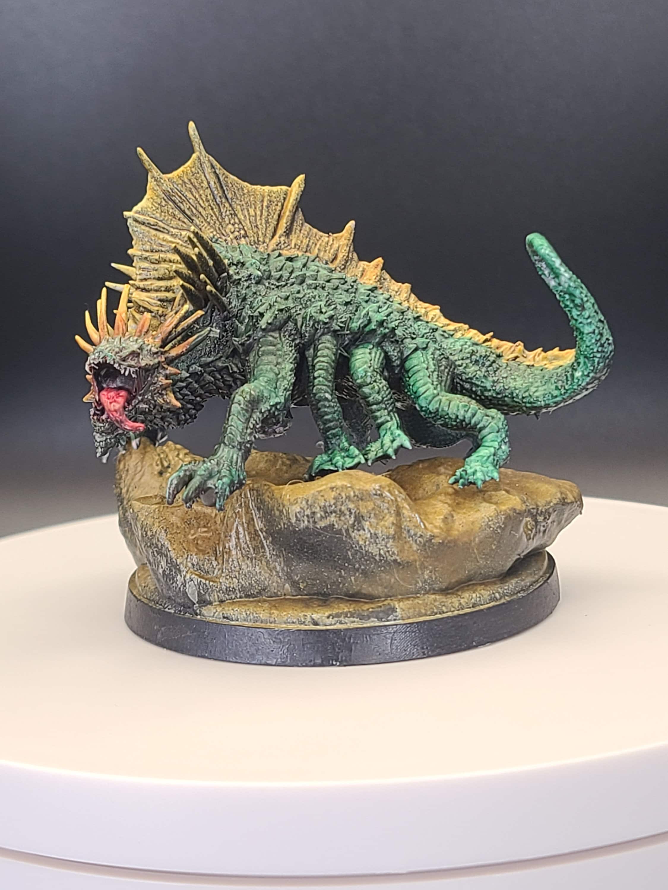 Basilisk Miniature Hand Painted Dnd Figure, Small Green Monster ...