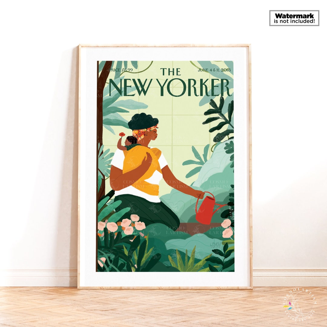 Póster de la portada de la revista New Yorker, póster vintage, impresión de arte de pared - Etsy ...