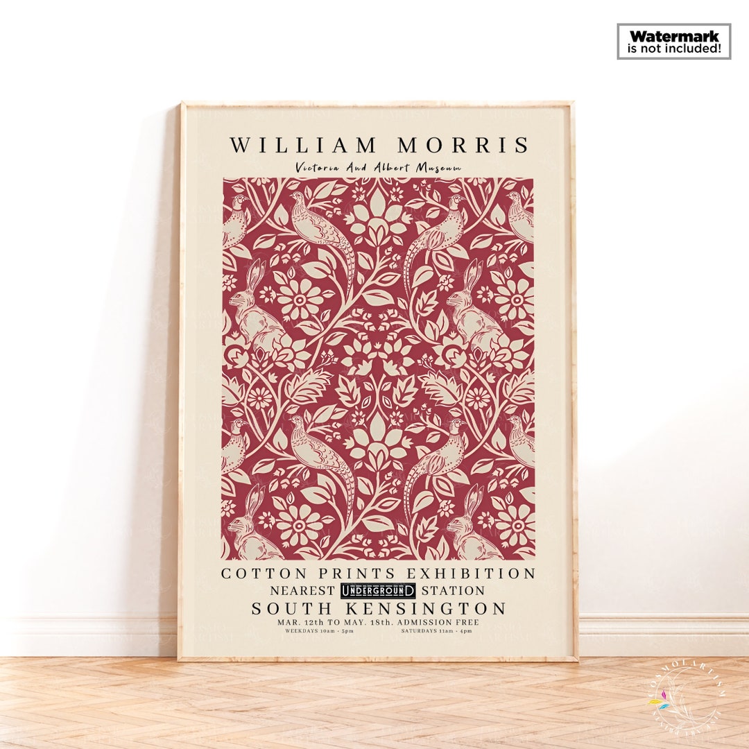 William Morris Rabbits and Phaesants Print, William Morris, Floral Wall ...