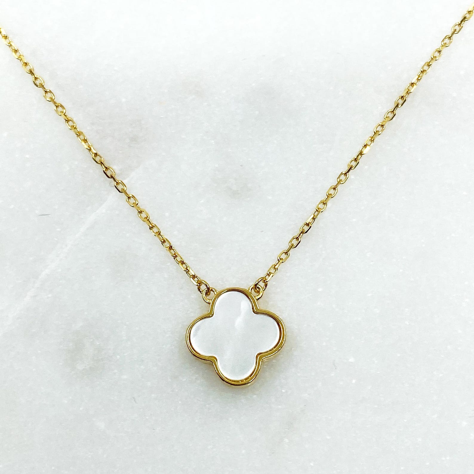 Van Cleef Design Reversible Mother of Pearl and Lab Created Diamond ...