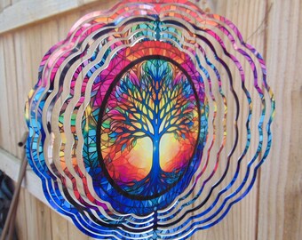 Black Neon Tree of Life Wind Spinner - Etsy