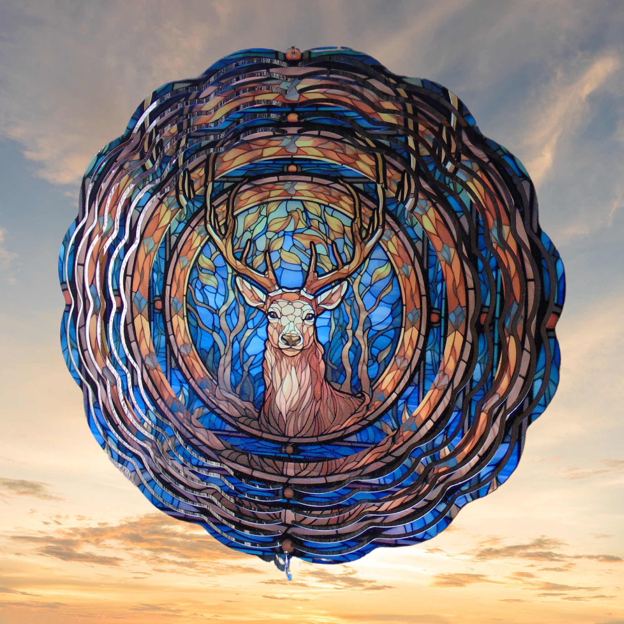 Deer Wind Spinner, Stained Glass Deer With Suncatcher - Etsy