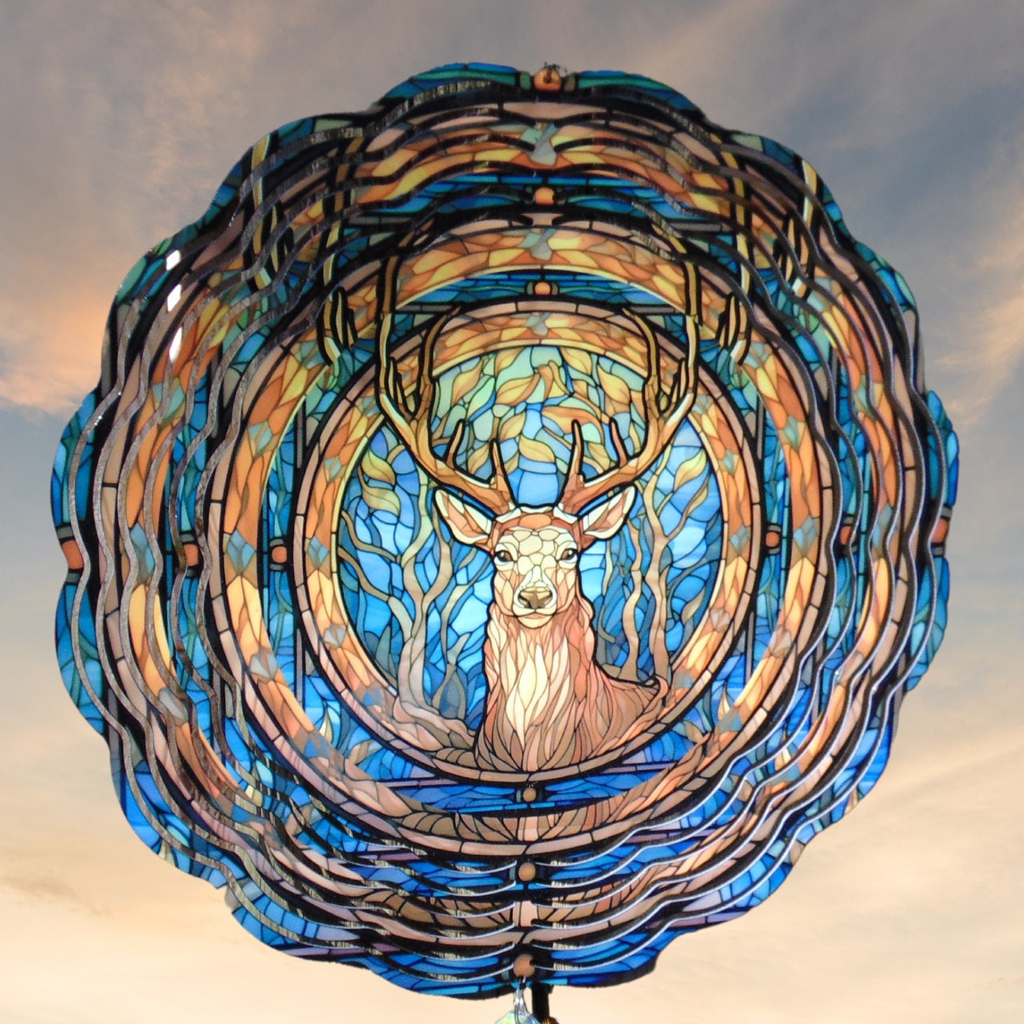 Deer Wind Spinner, Stained Glass Deer With Suncatcher - Etsy