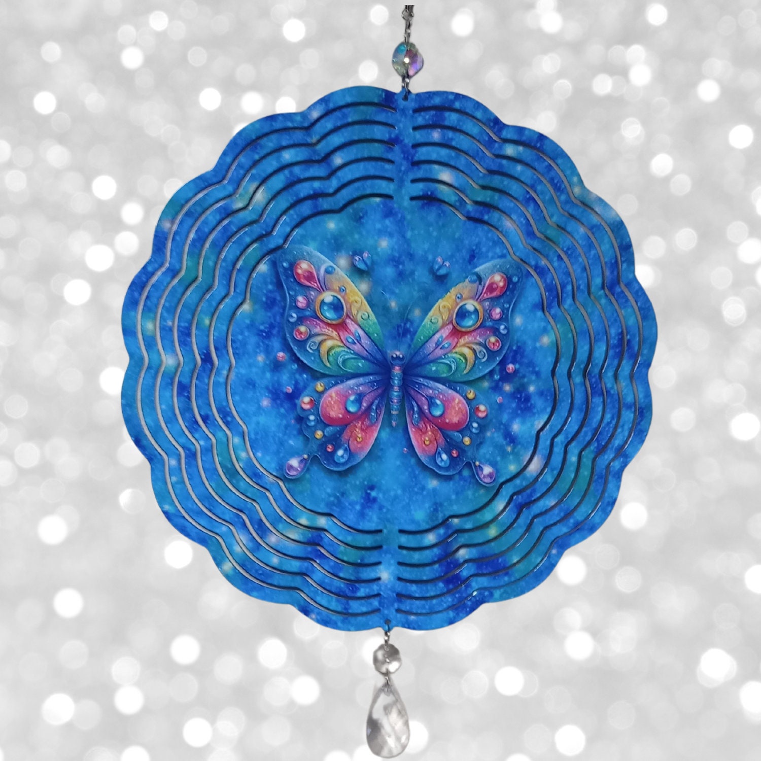 Butterfly Wind Spinners 8or 10 Round With Suncatchers. Beautiful ...