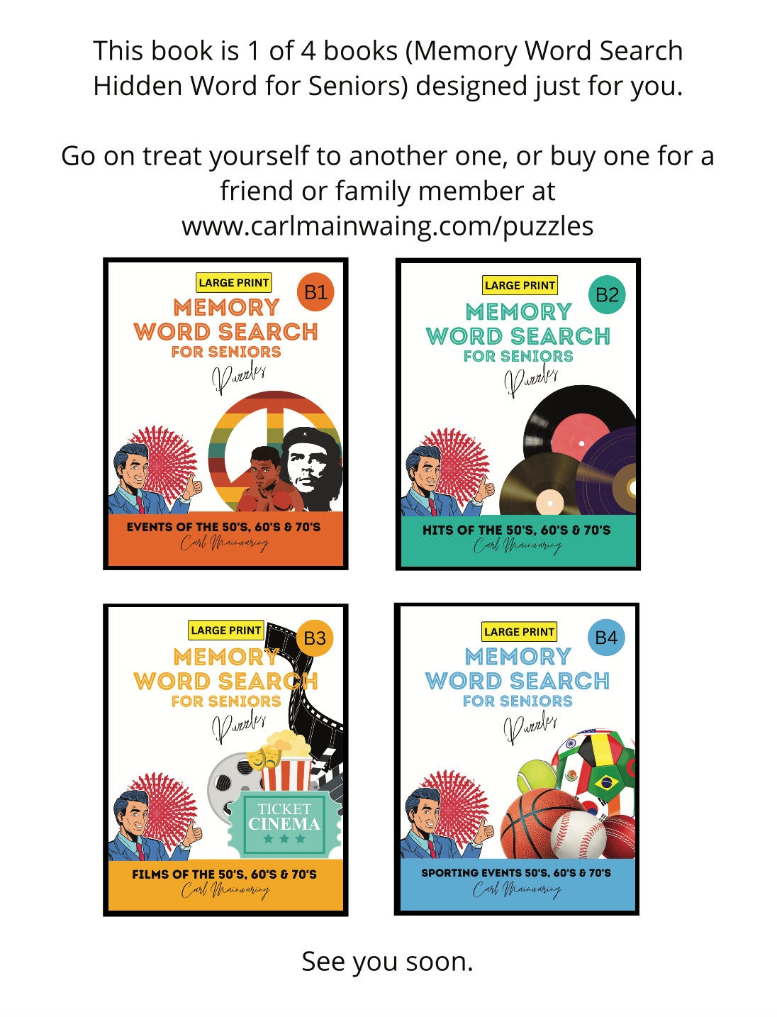 Download and Printable Memory Word Search for Seniors book 1 - Etsy