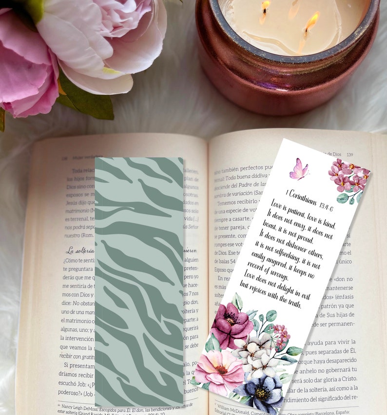 Watercolor Bookmark Floral Scripture Bookmark for Women - Etsy