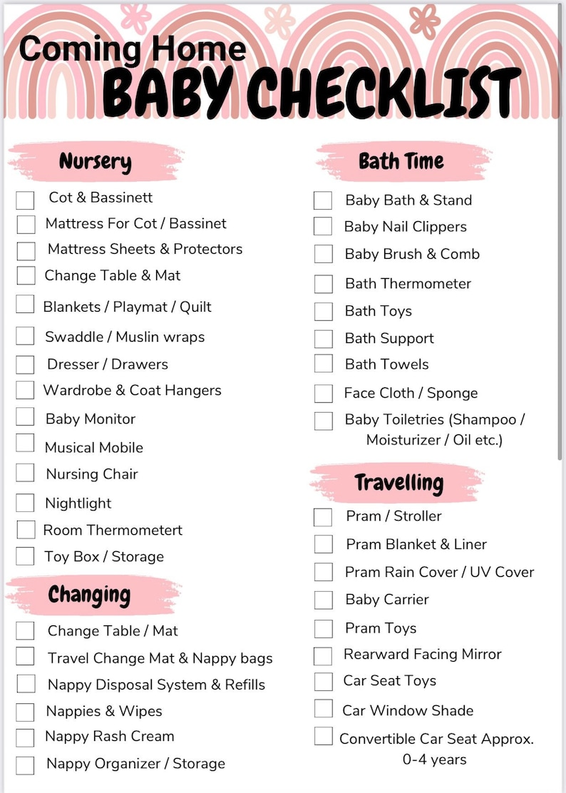 Baby Checklist - Etsy