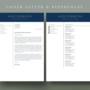 Modern Resume Template, Resume Word, Resume Google Docs, 1-3 Page Resume Template, Cover Letter ...