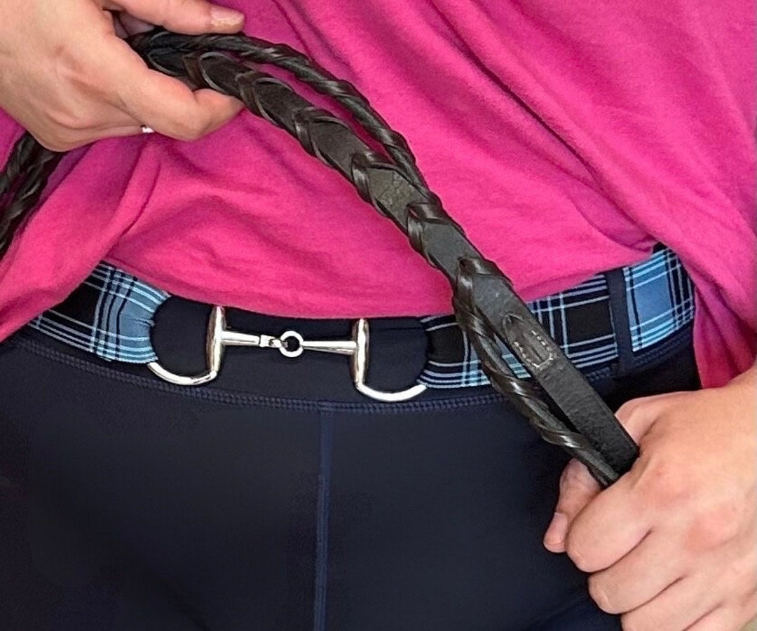 Equestrian Silver Snaffle Bit Buckle Elastic Horseback Riding Belt for ...