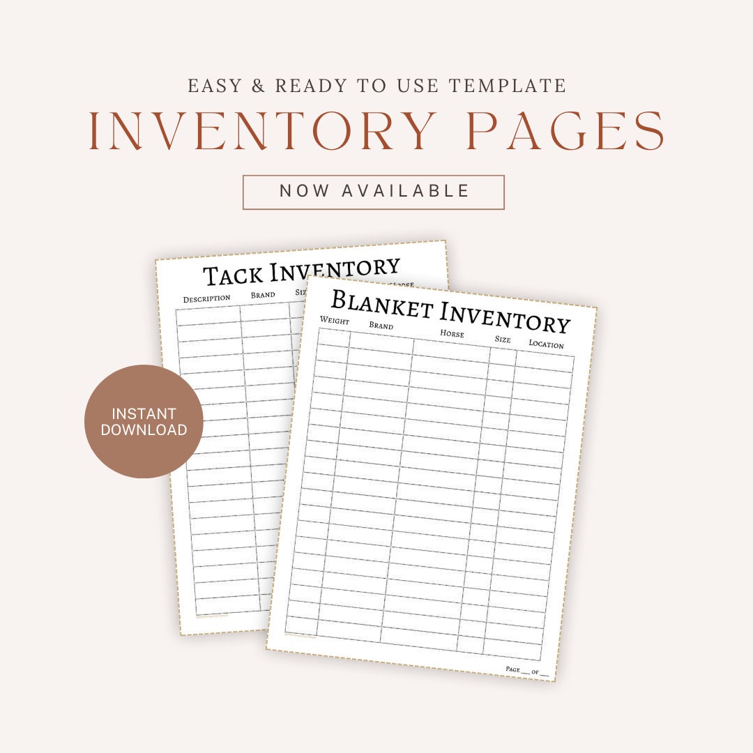 Simple, Modern Barn Inventory Documents Digital Download for Print or ...