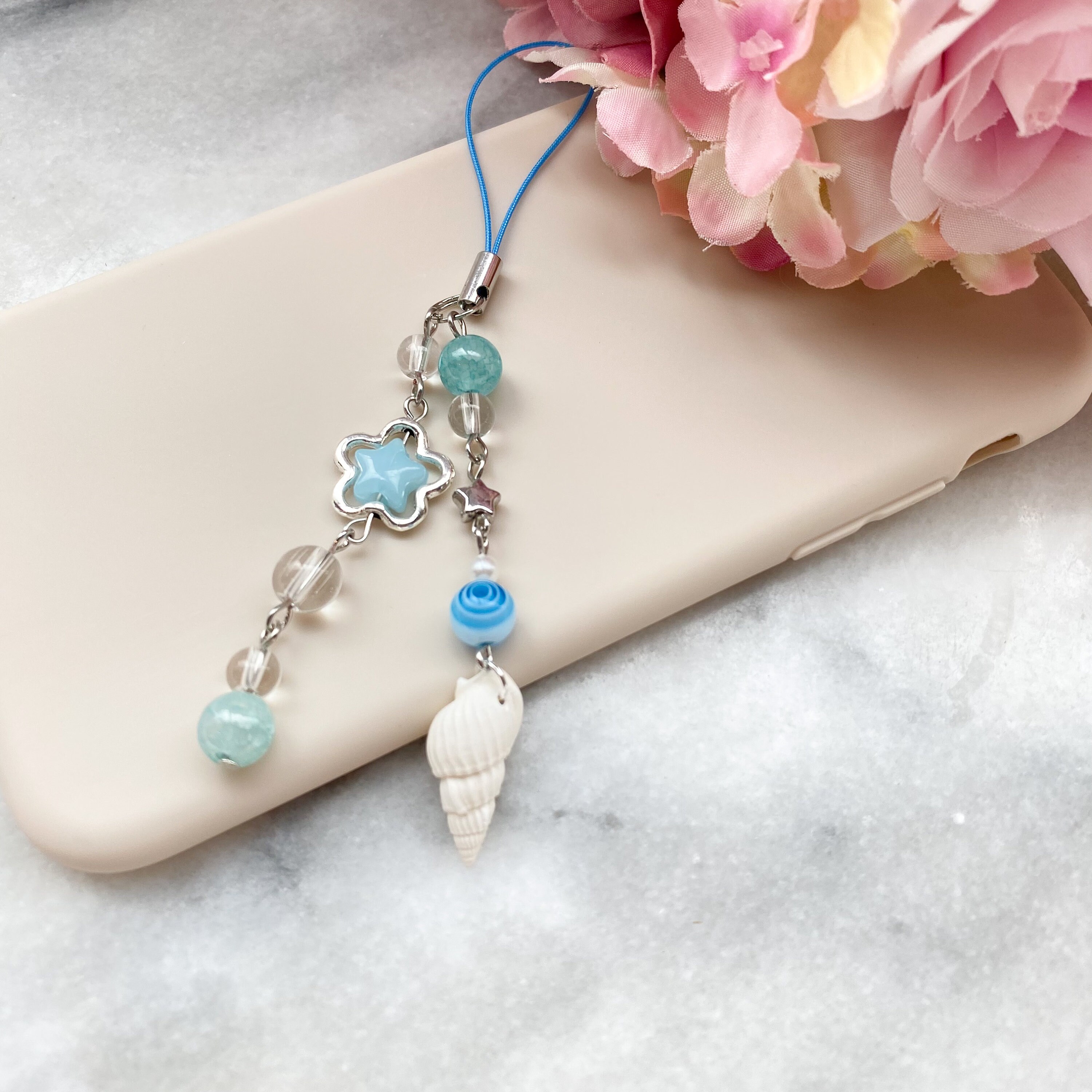 Seashell Beach Vibe Phone Charms, Kawaii Keychain, Y2k Charms, Handmade ...