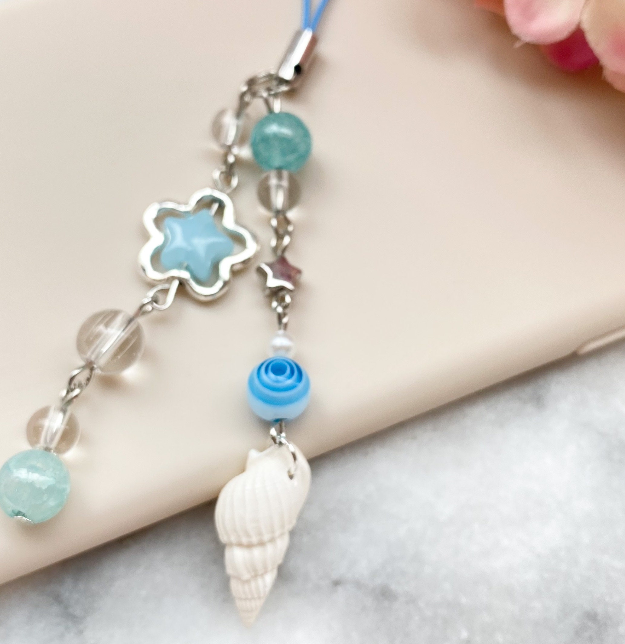 Seashell Beach Vibe Phone Charms, Kawaii Keychain, Y2k Charms, Handmade ...