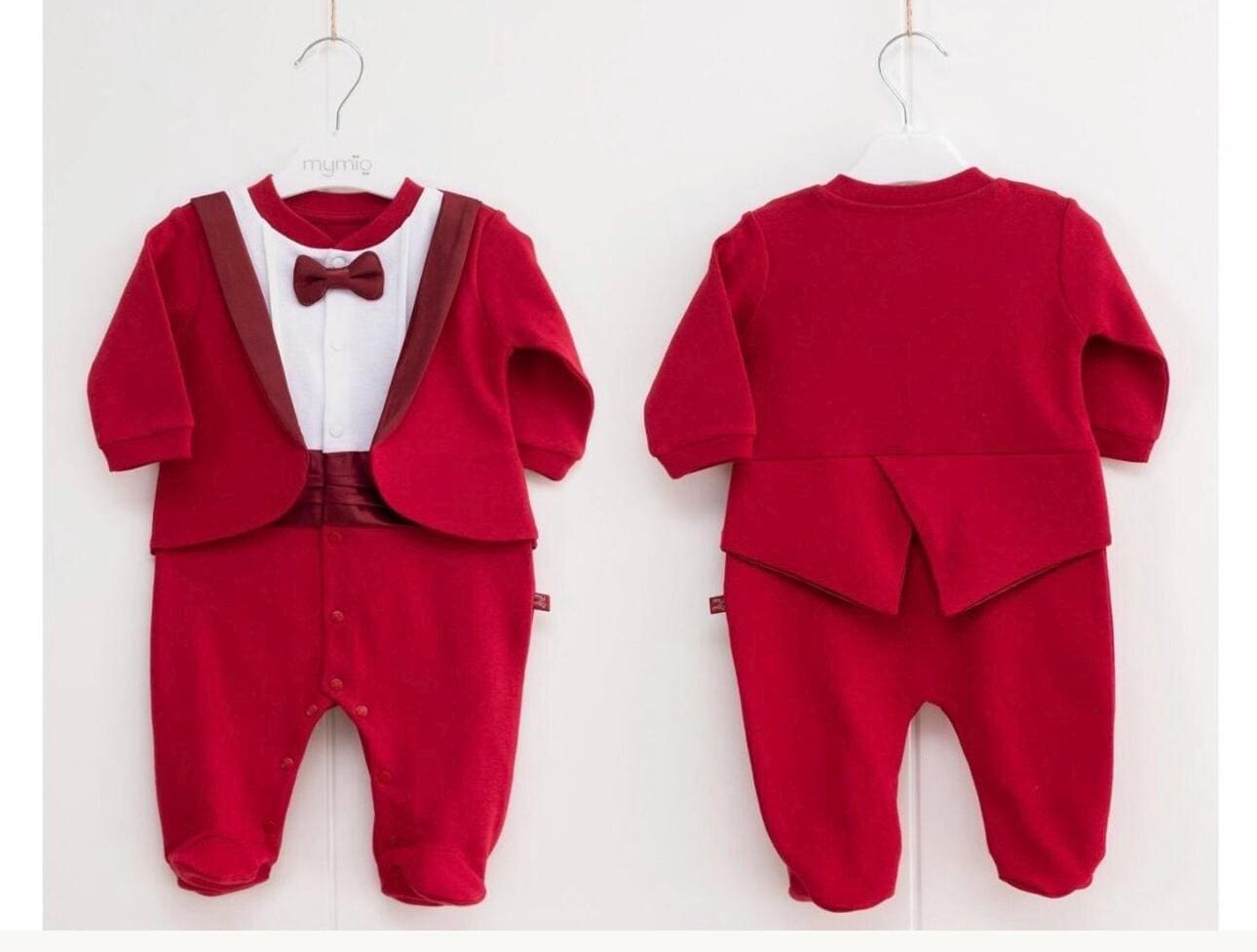 Baby Boy Tuxedo Romper | Formal Bow Tie Outfit, Photoshoot Suit - Etsy